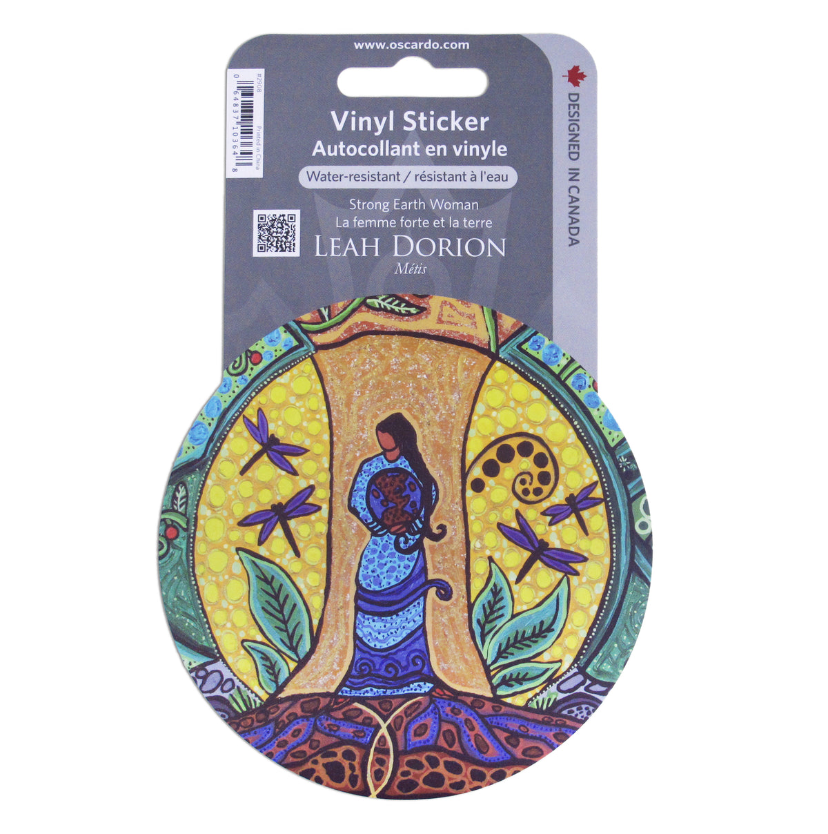 Leah Dorion Strong Earth Woman Vinyl Sticker — Oscardo