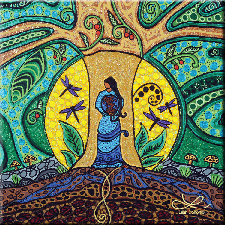 Leah Dorion Strong Earth Woman Ceramic Tile-Trivet — Oscardo