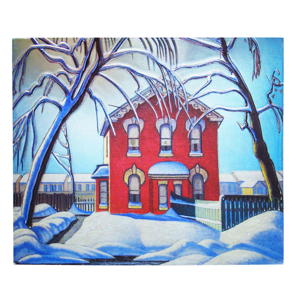 Lawren Harris Red House in Winter Metallic Magnet — Oscardo