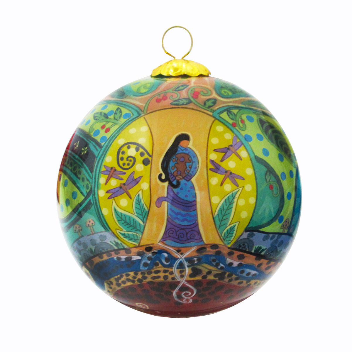 Leah Dorion Strong Earth Woman Glass Ornament — Oscardo